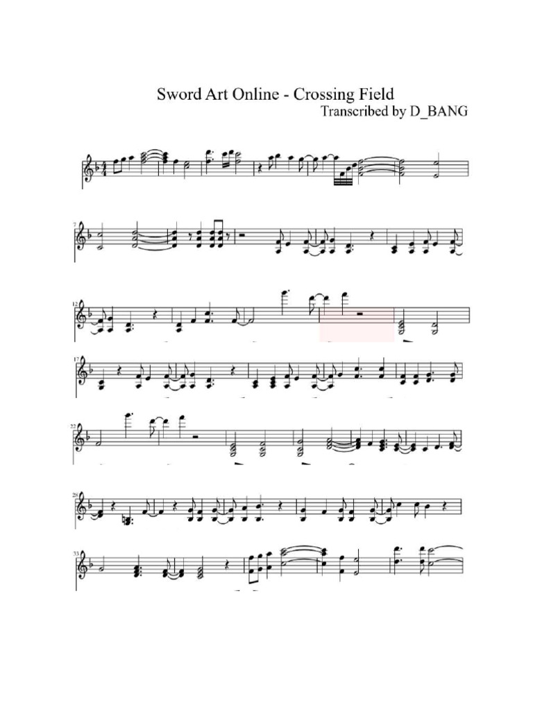 Sword Art Online - Crossing Field Melody | PDF