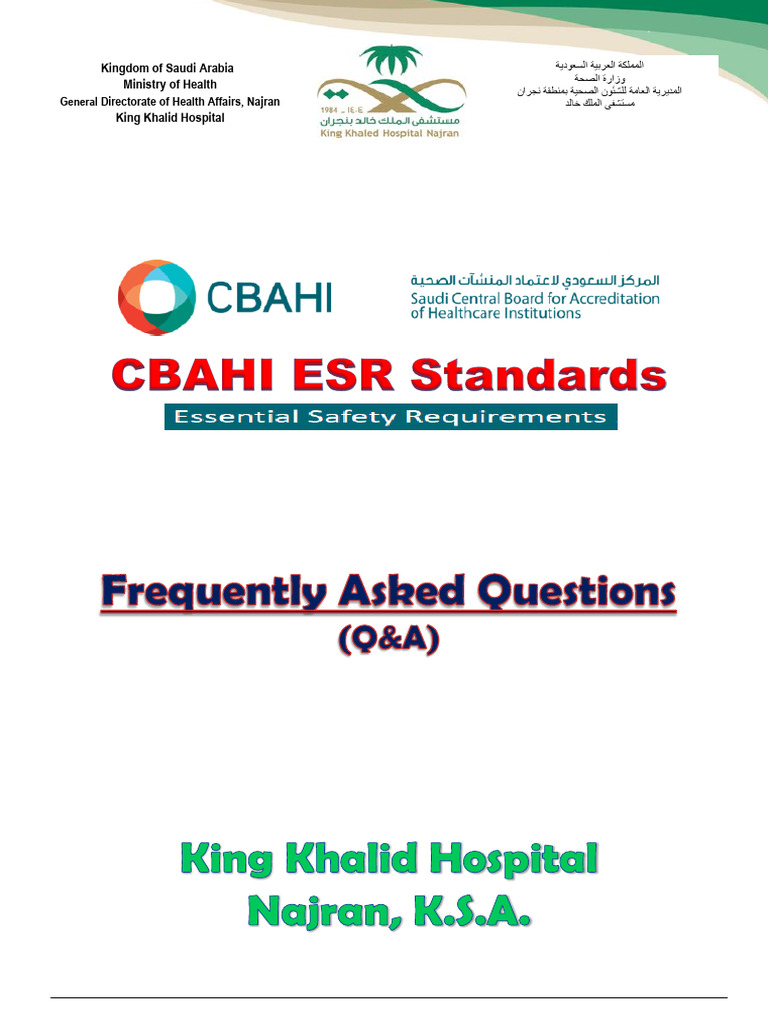 Essential Safety Requirements in CBAHI | PDF | Thrombosis | Blood ...