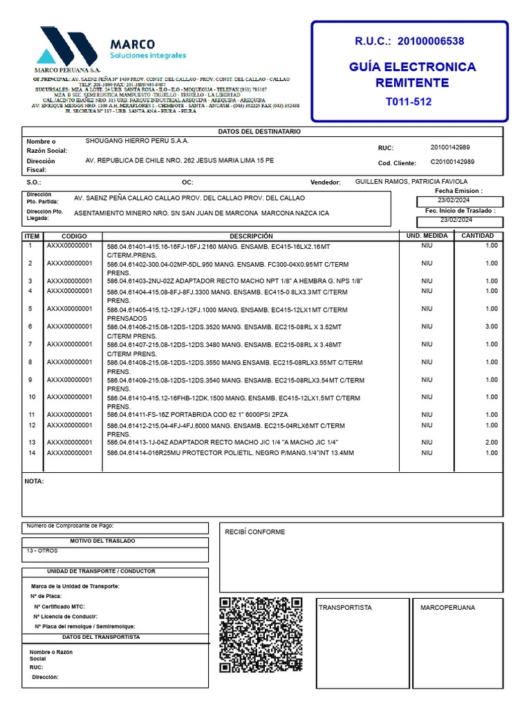 Guía Electronica Remitente | PDF