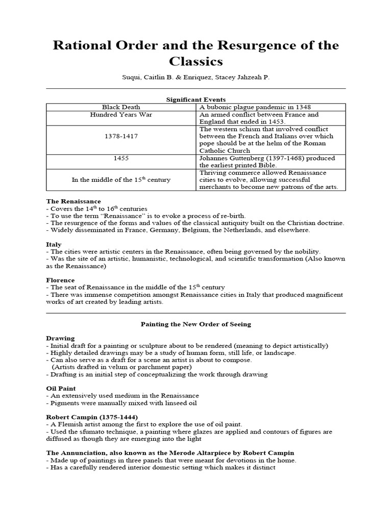 Rational Order and The Resurgence of The Classics | PDF | Michelangelo ...