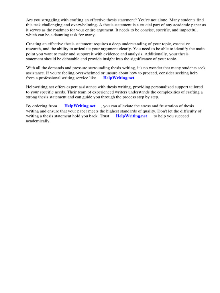 How To Create An Effective Thesis Statement | PDF | Essays | Thesis