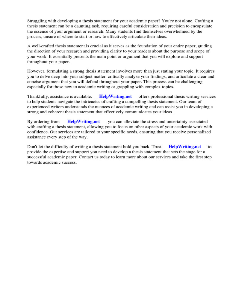 How Do I Develop A Thesis Statement | PDF | Essays | Thesis