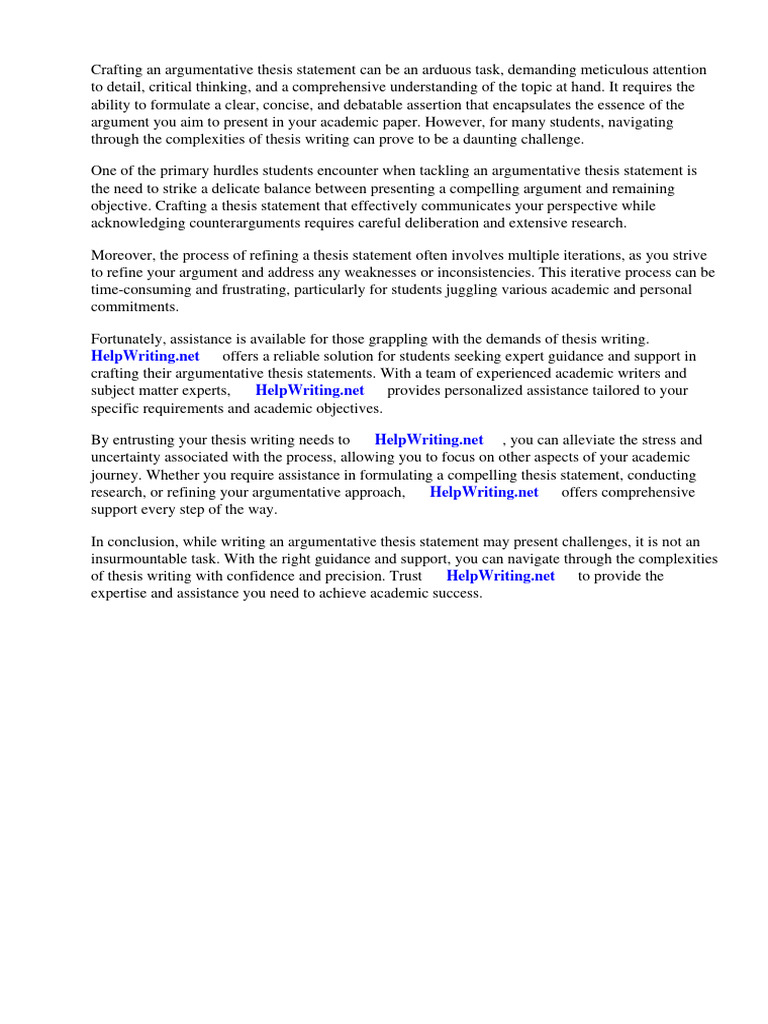 How To Write A Argumentative Thesis Statement | PDF | Essays | Thesis