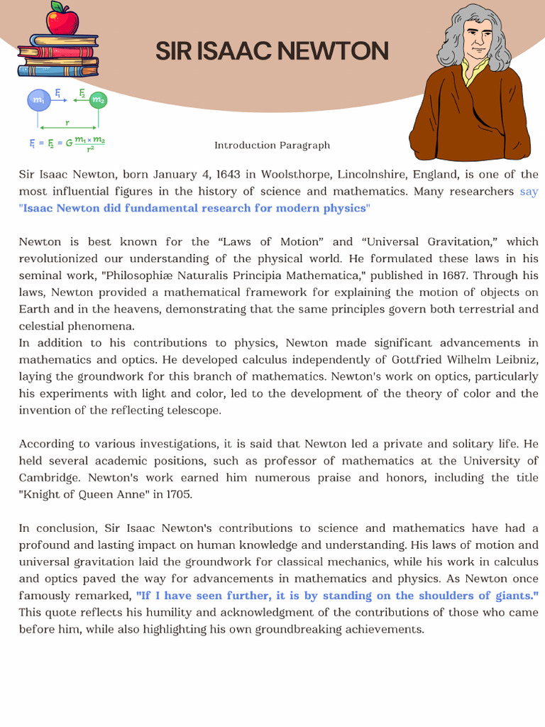 Sir Isaac Newton | PDF