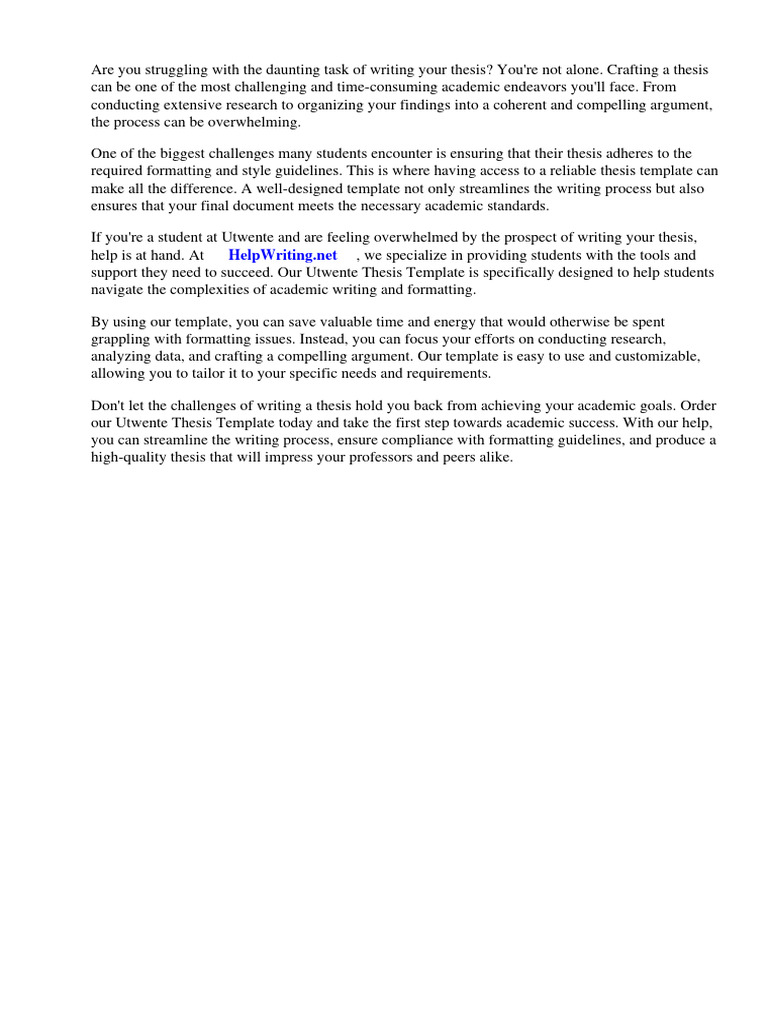 Utwente Thesis Template | Download Free PDF | Thesis | Risk