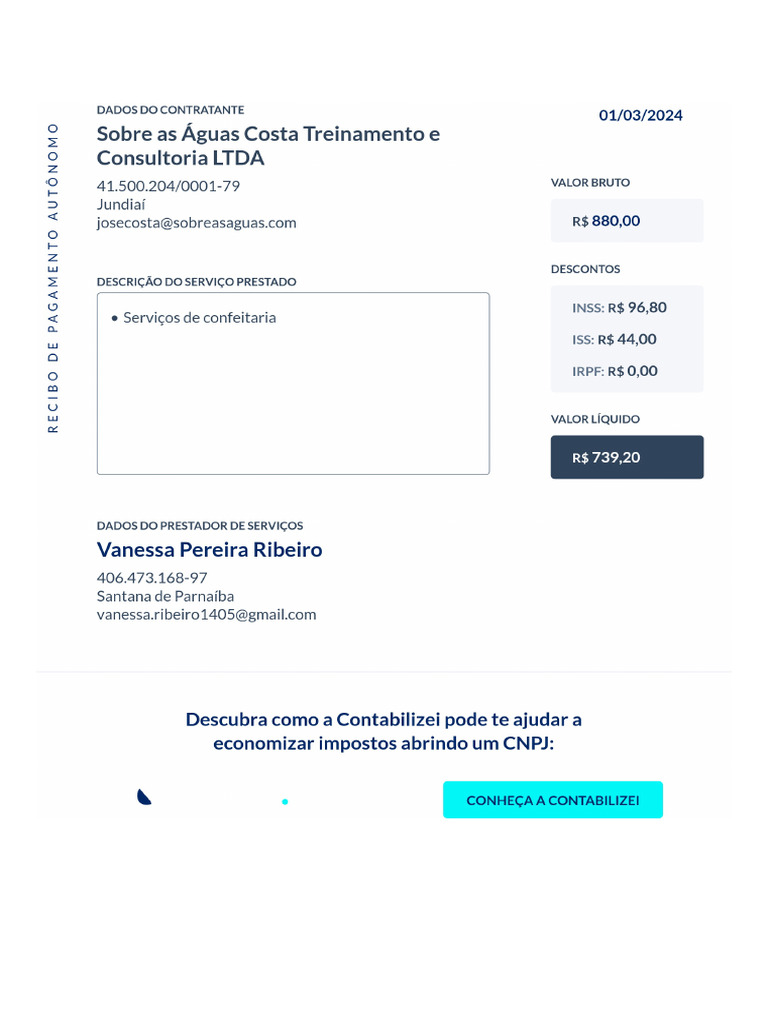 Vanessa Recibo Rpa | PDF