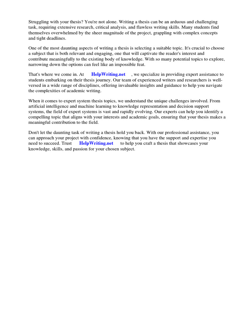 Expert System Thesis Topics | PDF | Thesis | Expert