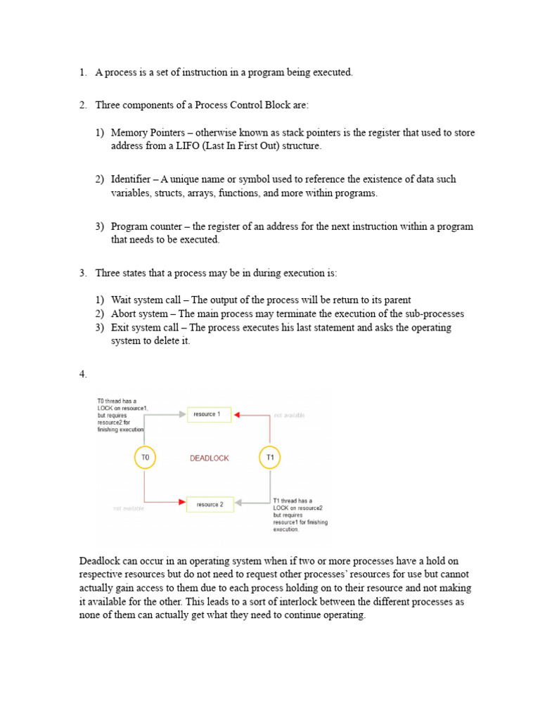 Components of Computer Operation Systems & The States An Operating ...