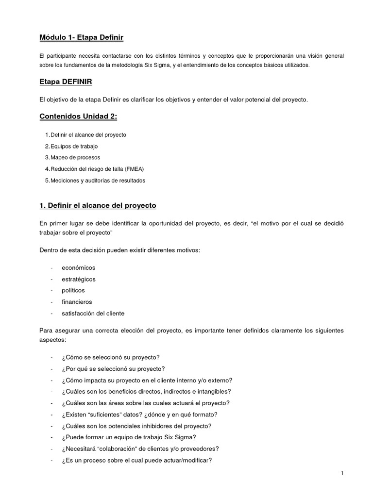 Modulo 1 - Unidad 2 | PDF | Six Sigma | Creatividad