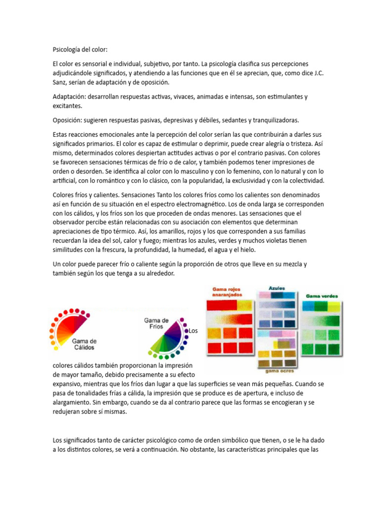 Psicología Del Color | PDF | Color | Sentidos