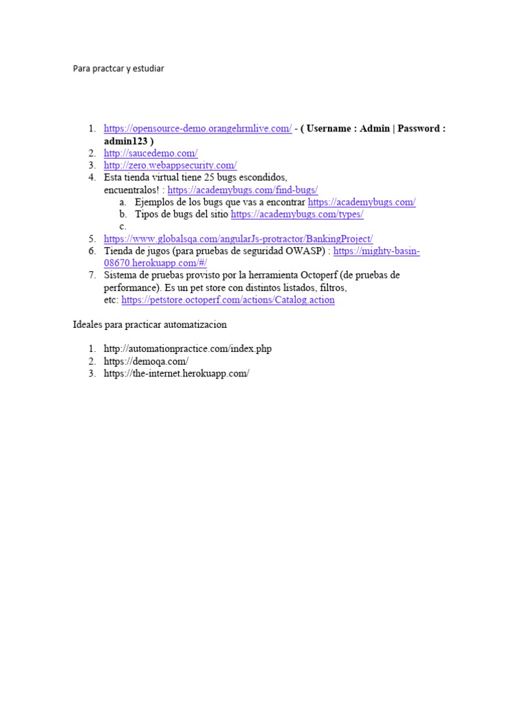 Recursos para Pruebas de Software y Bugs | PDF