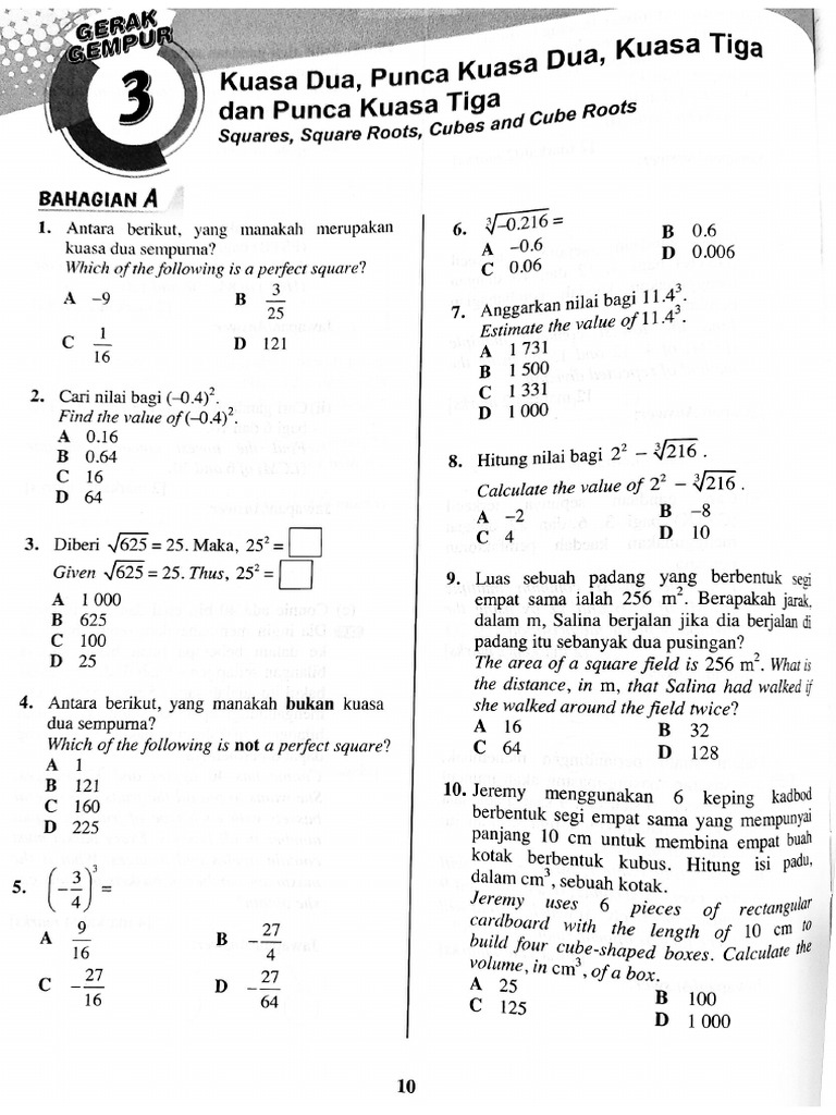 Math - Bab 3 - Ting 1 | PDF