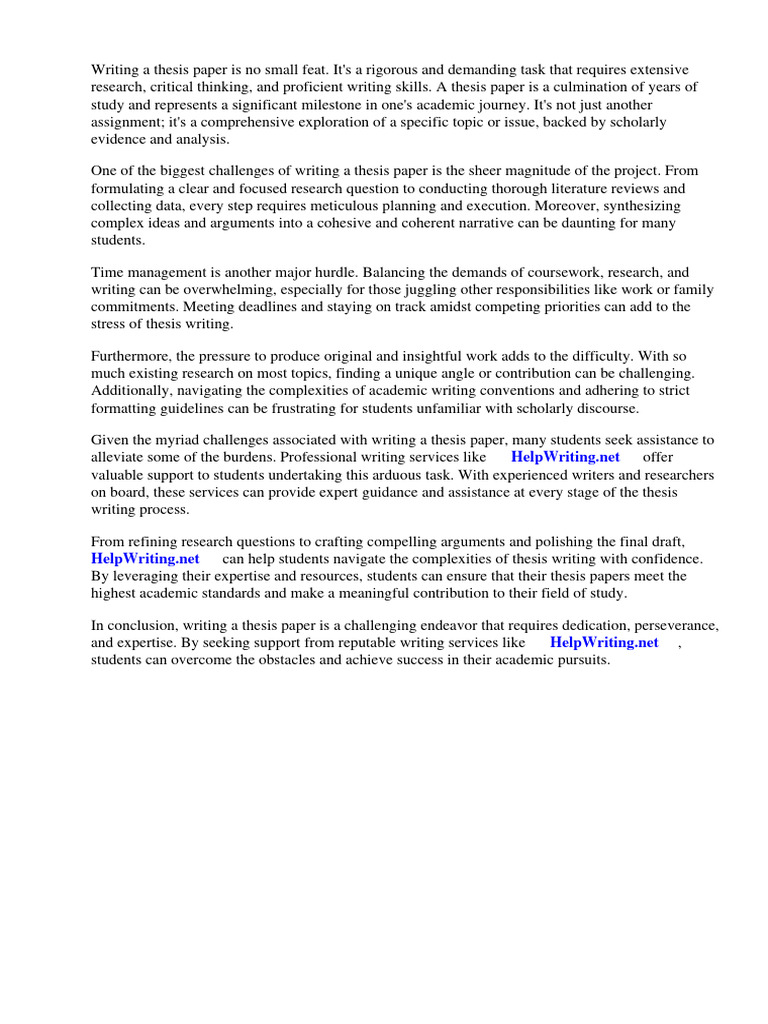 What Is A Thesis Paper Examples | PDF | Essays | Thesis