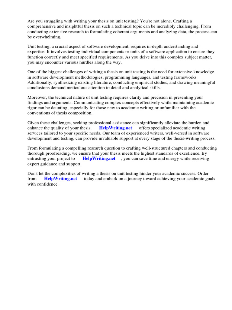 Unit Testing Thesis | PDF