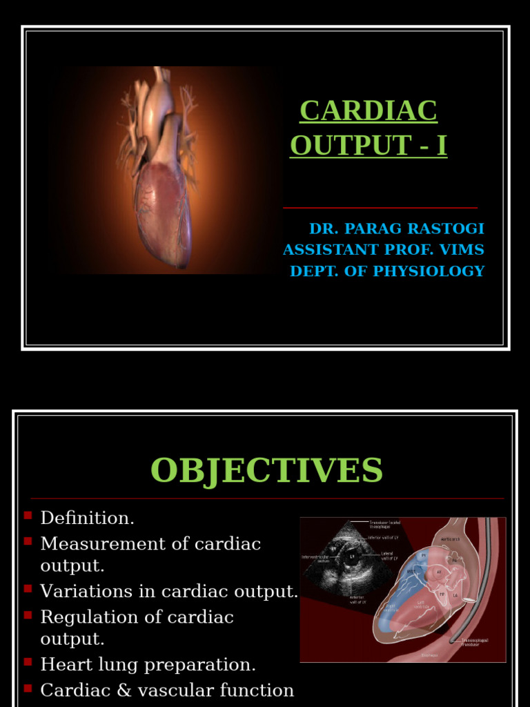 CARDIAC OUTPUT | PDF | Heart | Vein