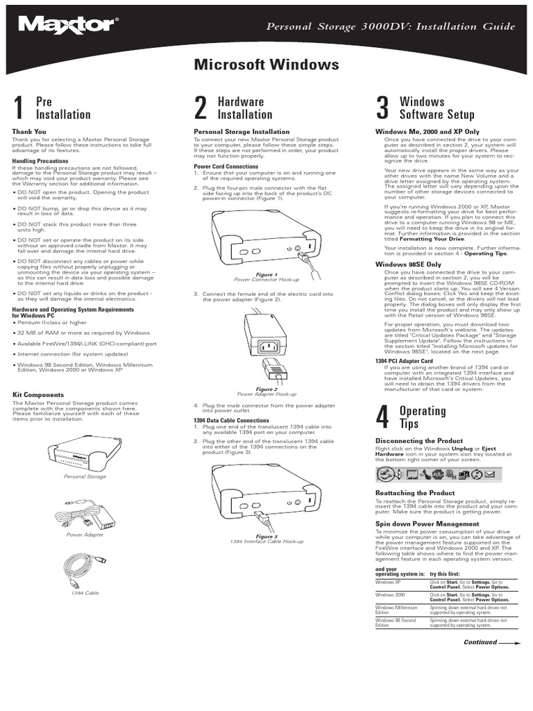 3000dv Style B Win Install Guide | PDF | Windows 2000 | Microsoft Windows