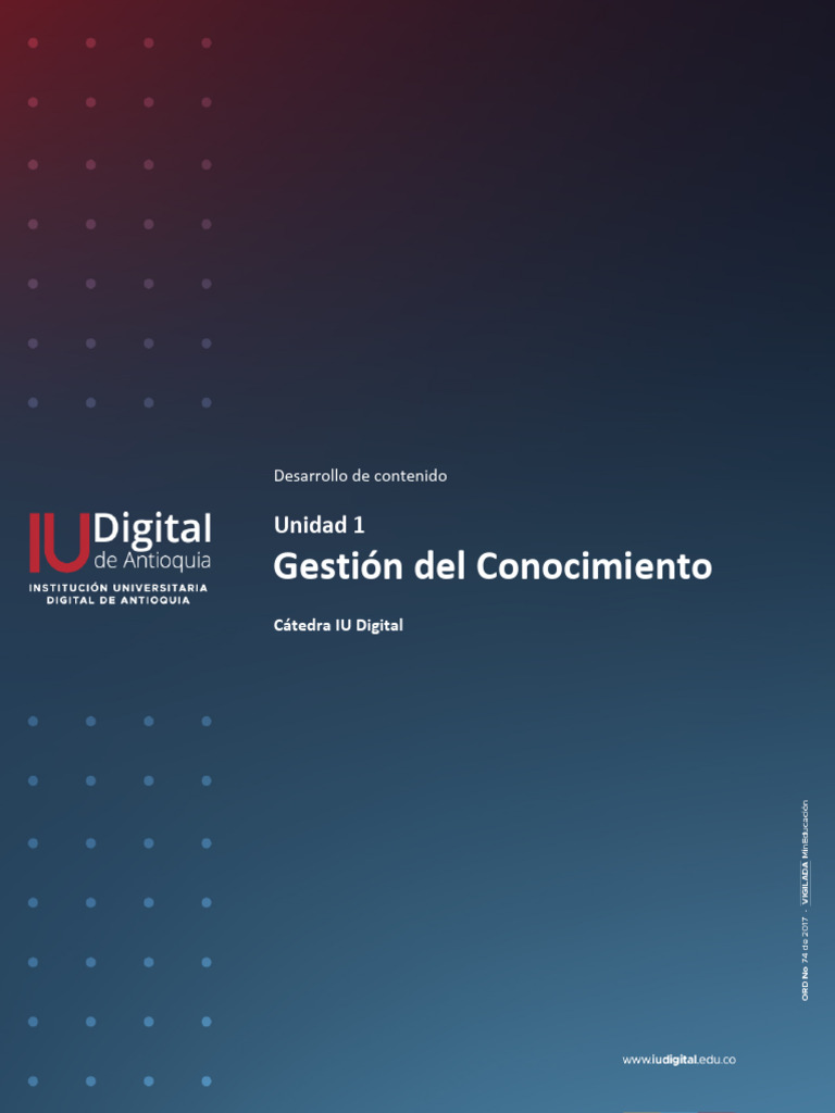Gestion Del Conocimiento Unidad 1 | PDF | Conocimiento administrativo | Conocimiento
