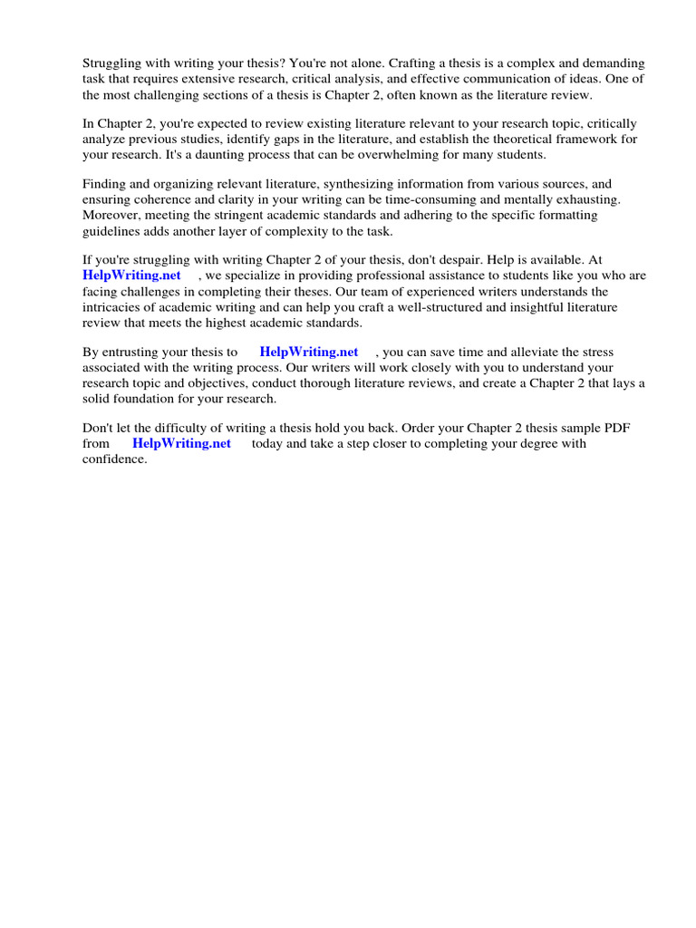 Chapter 2 Thesis Sample PDF | PDF | Thesis | Employment