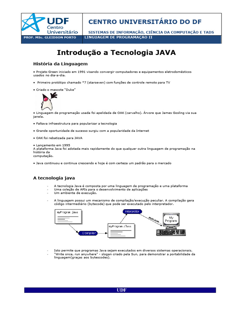 Aula Introducao Java | PDF | Java (linguagem de programação) | Java ...