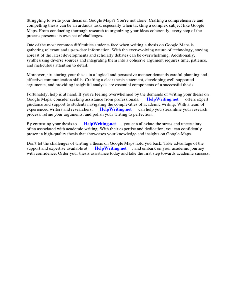 Thesis Google Maps | PDF | Essays | Thesis