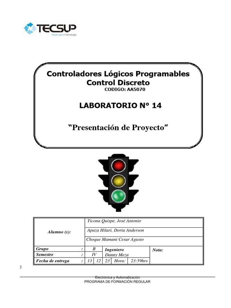 Proyecto FINAL PLC | PDF | Semáforo | Peatonal