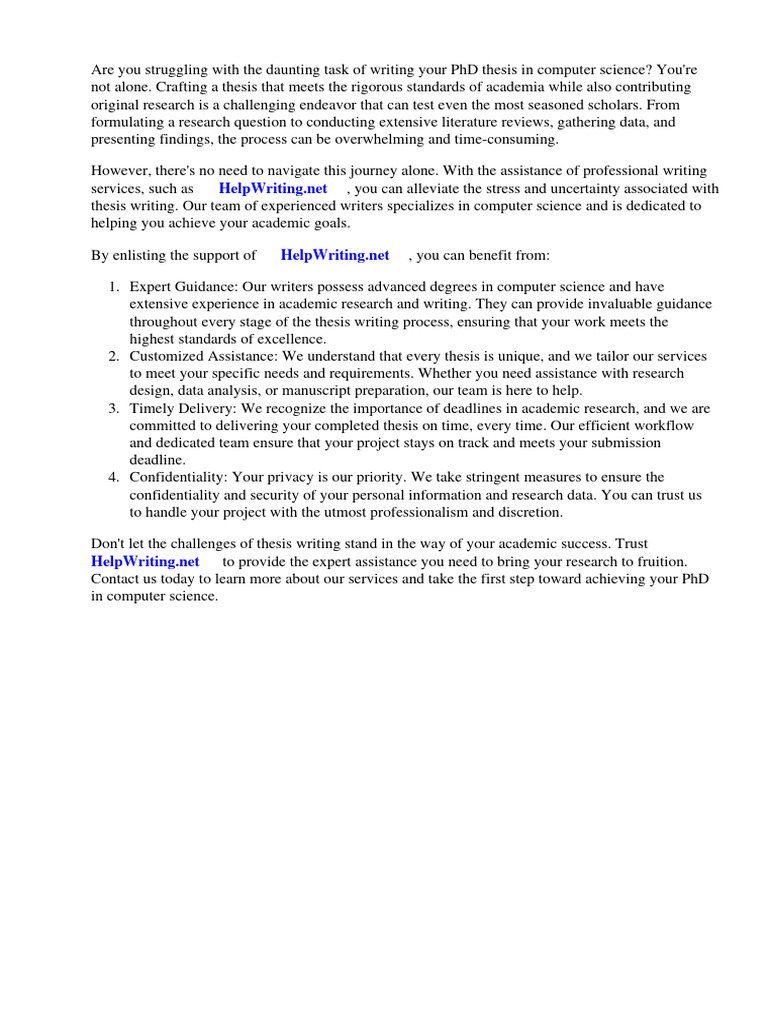 PHD Thesis Computer Science Download | PDF | Thesis | Computer Science