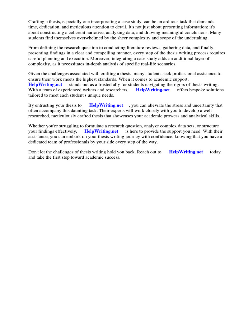 Sample Thesis Using Case Study | PDF