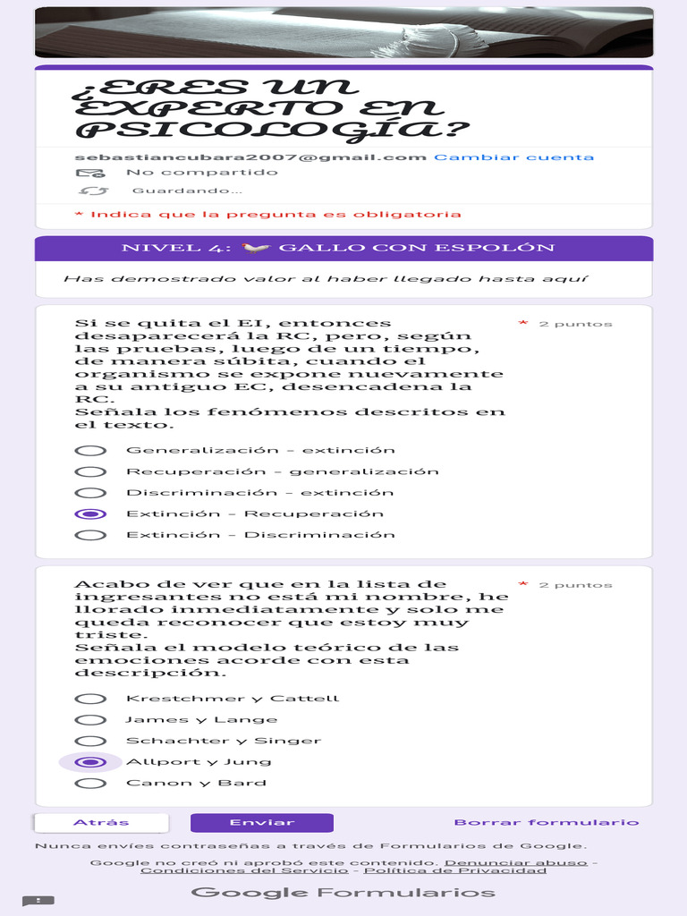 ¿Eres Un Experto en Psicología 8 | PDF