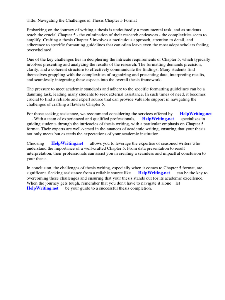 Thesis Chapter 5 Format | PDF | Thesis | Citation