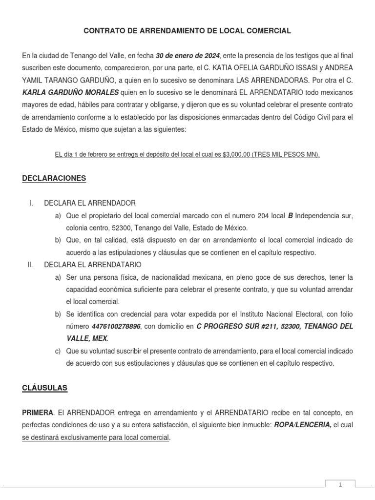 Contrato Local 204B | PDF | Derecho