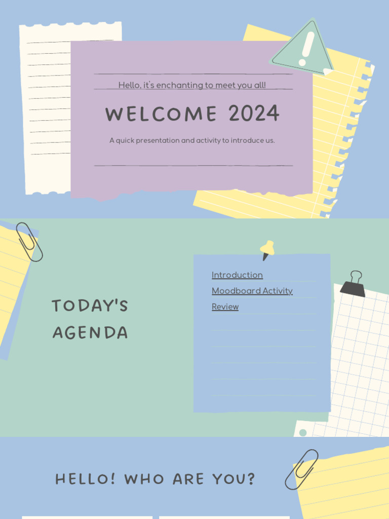 Welcome 2024: Introduction & Moodboard Activity | PDF