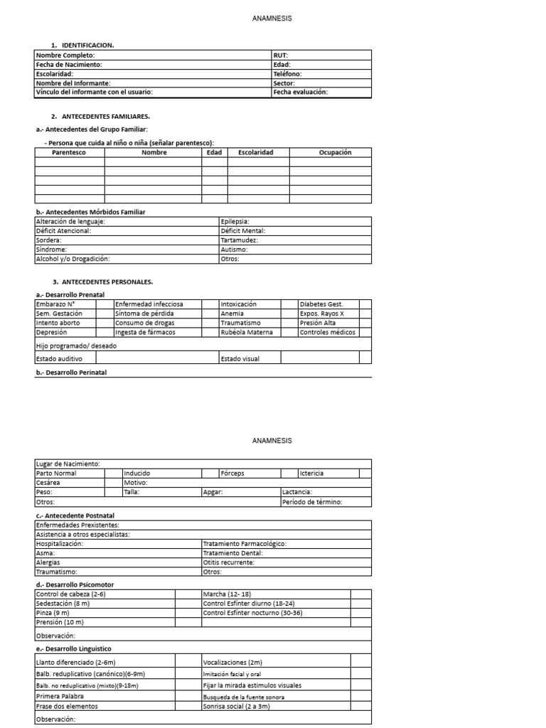 anamnesis_uss.xls - Hoja1 | PDF