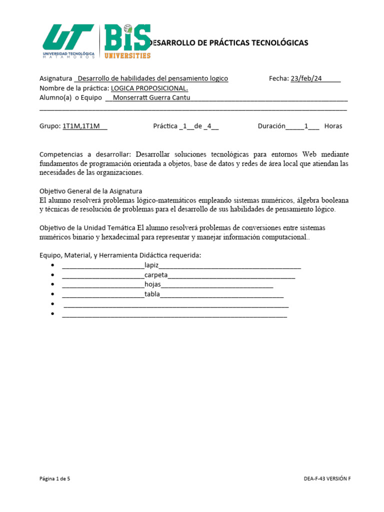 Prac 2 Desarrollo de Habilidades 2 | PDF