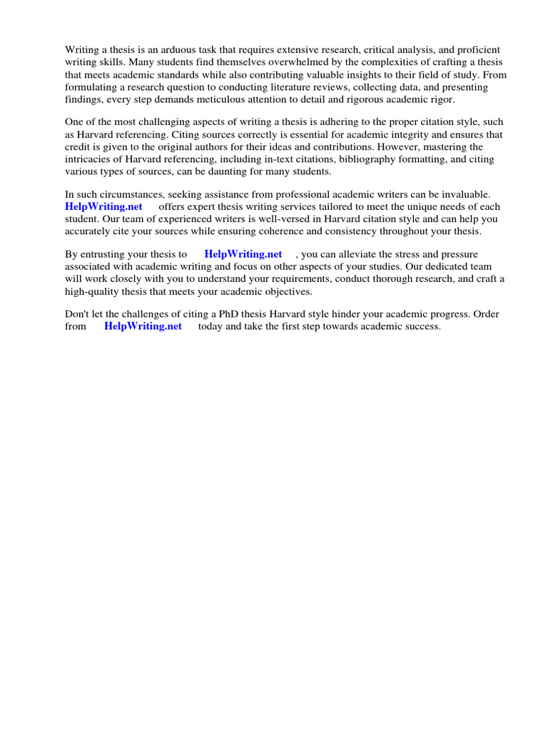 How To Cite A PHD Thesis Harvard | PDF | Thesis | Citation
