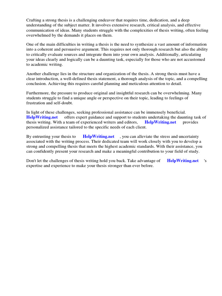 Mastering Thesis Writing Challenges | PDF | Essays | Thesis