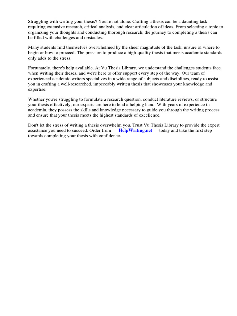 Vu Thesis Library | PDF | Libraries | Thesis