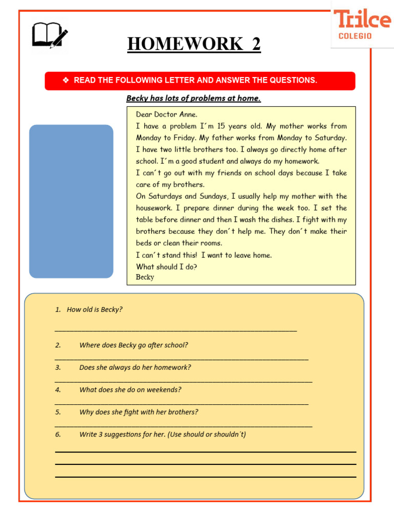 2nd Grade - Homework 2 - Week 5 | PDF