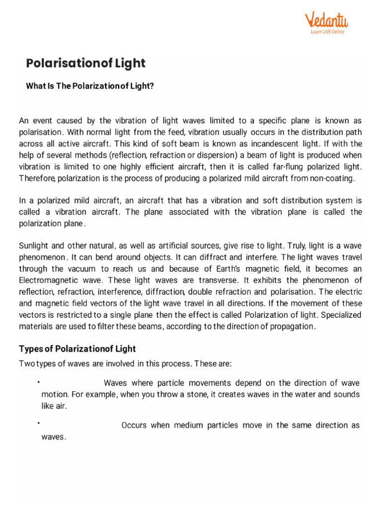 Polarisation Of Light Pdf