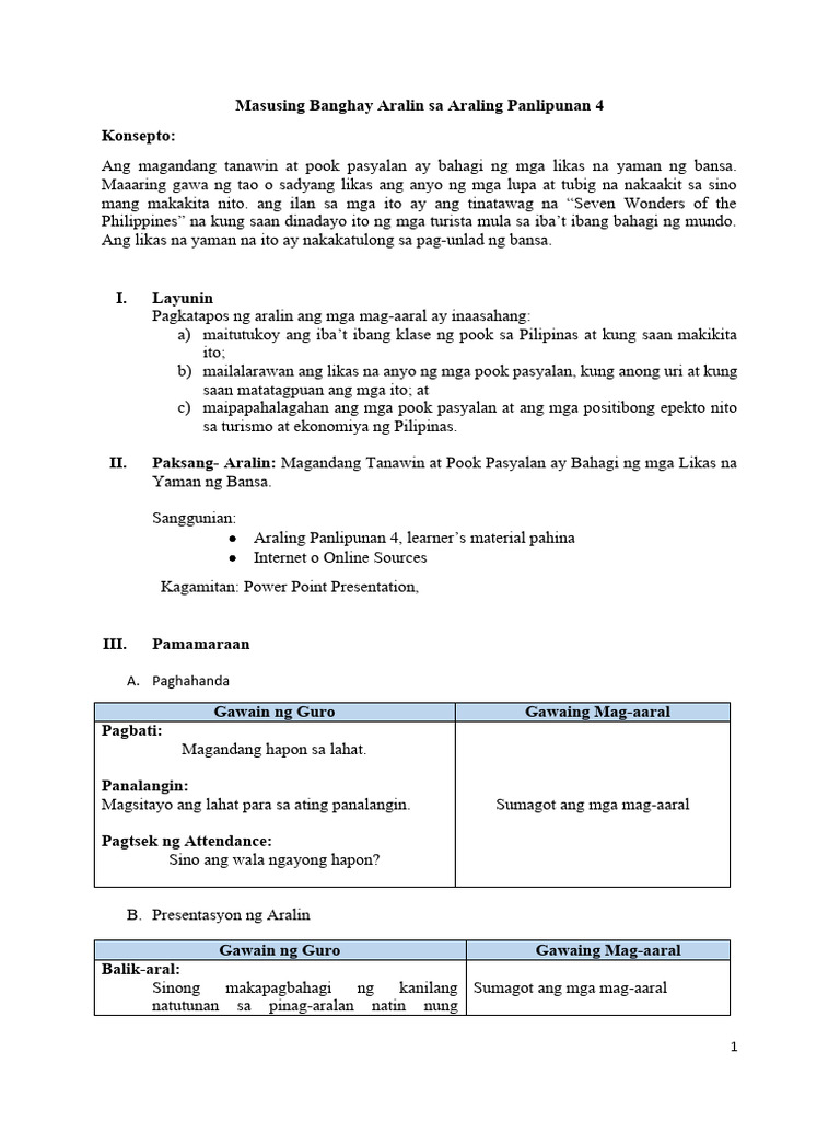 BULAWAN_LESSON PLAN IN_ AP_GRADE4 | PDF