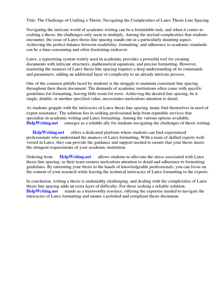 Latex Thesis Line Spacing | PDF | Te X | Typefaces