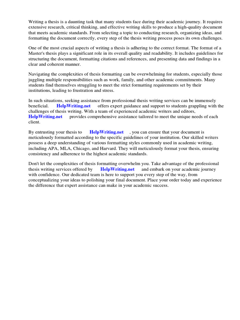 Ma Thesis Format | PDF | Thesis