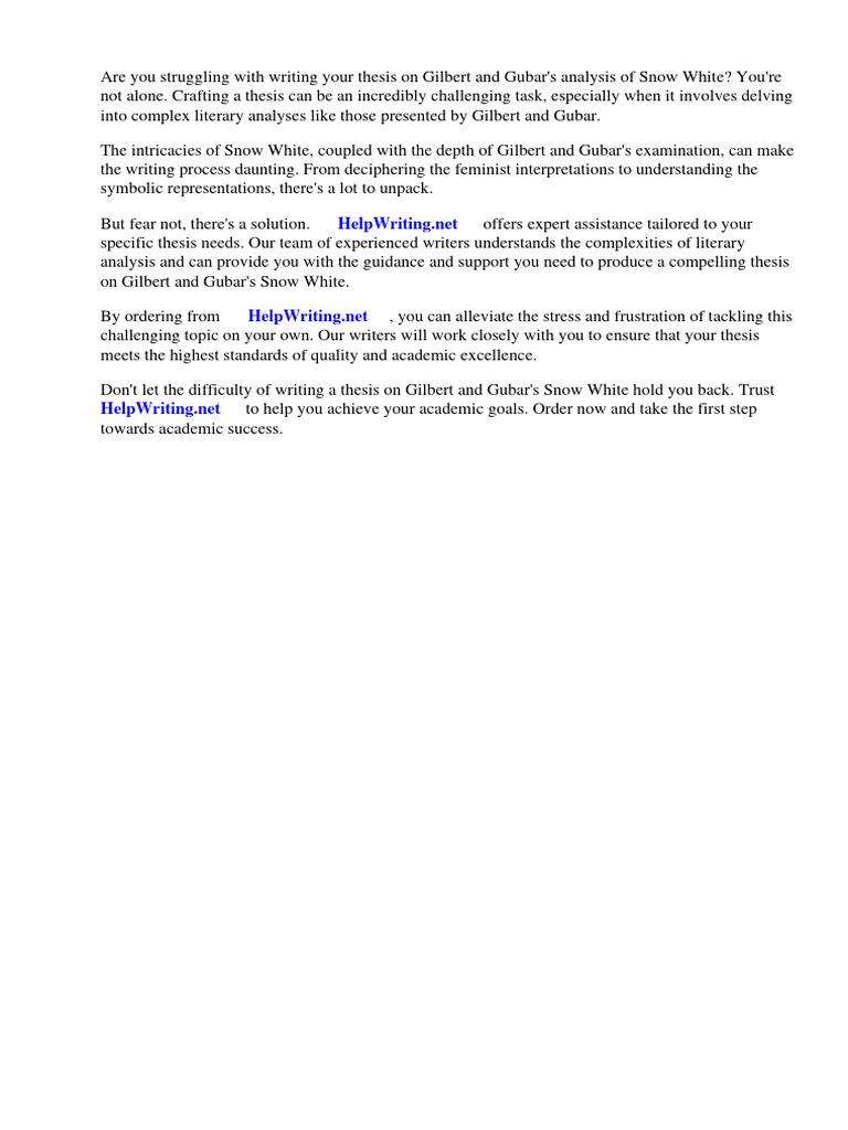 Gilbert and Gubar Snow White Thesis | PDF | Fairy Tales | Narrative