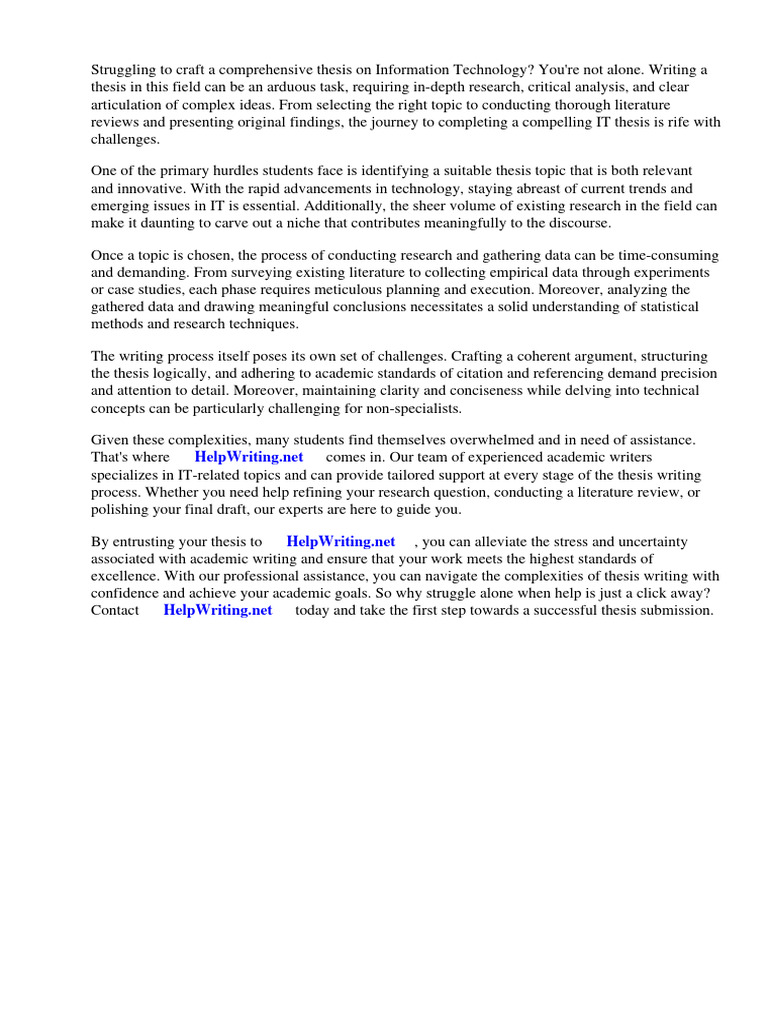 Sample Thesis Topic For Information Technology Pdf Cloud Computing