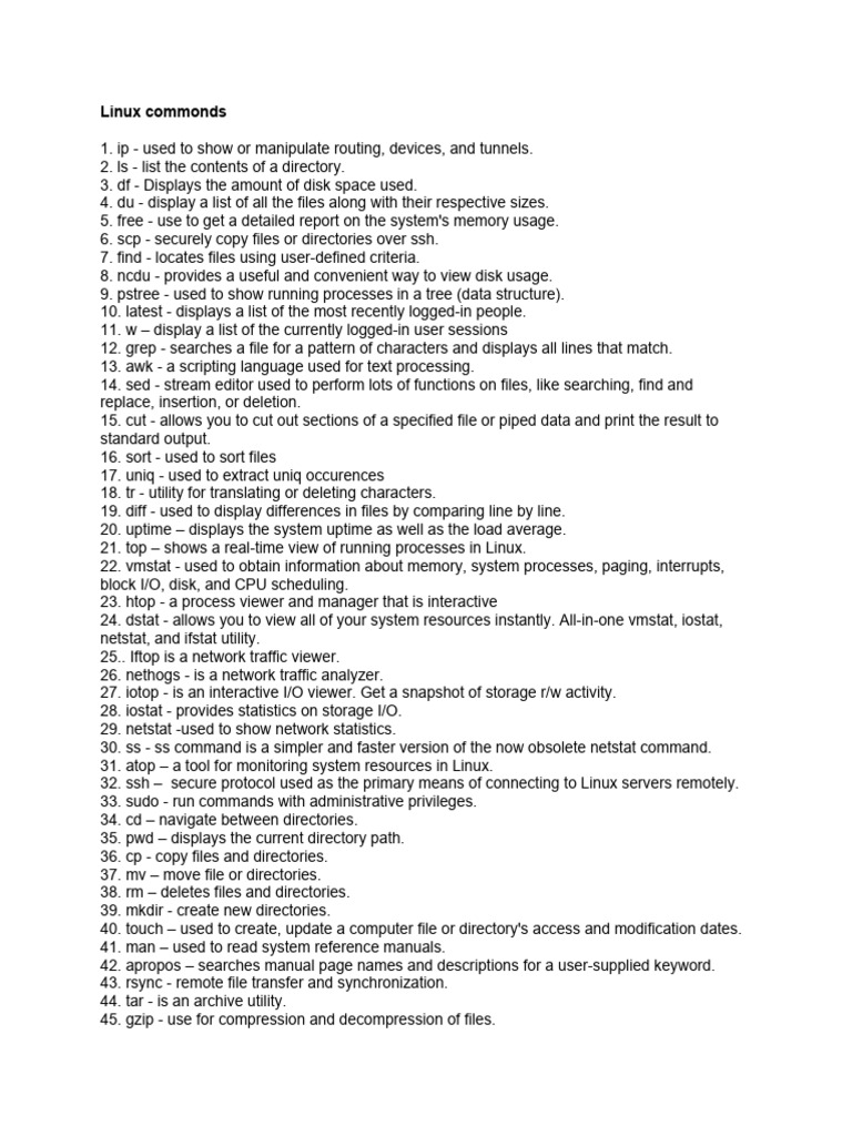 Linux Commonds | PDF | Computer File | File System