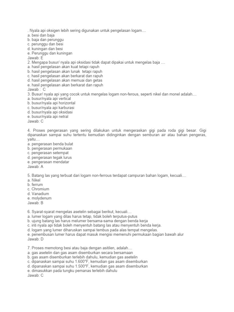 Proses dan Jenis Nyala Api Pengelasan | PDF