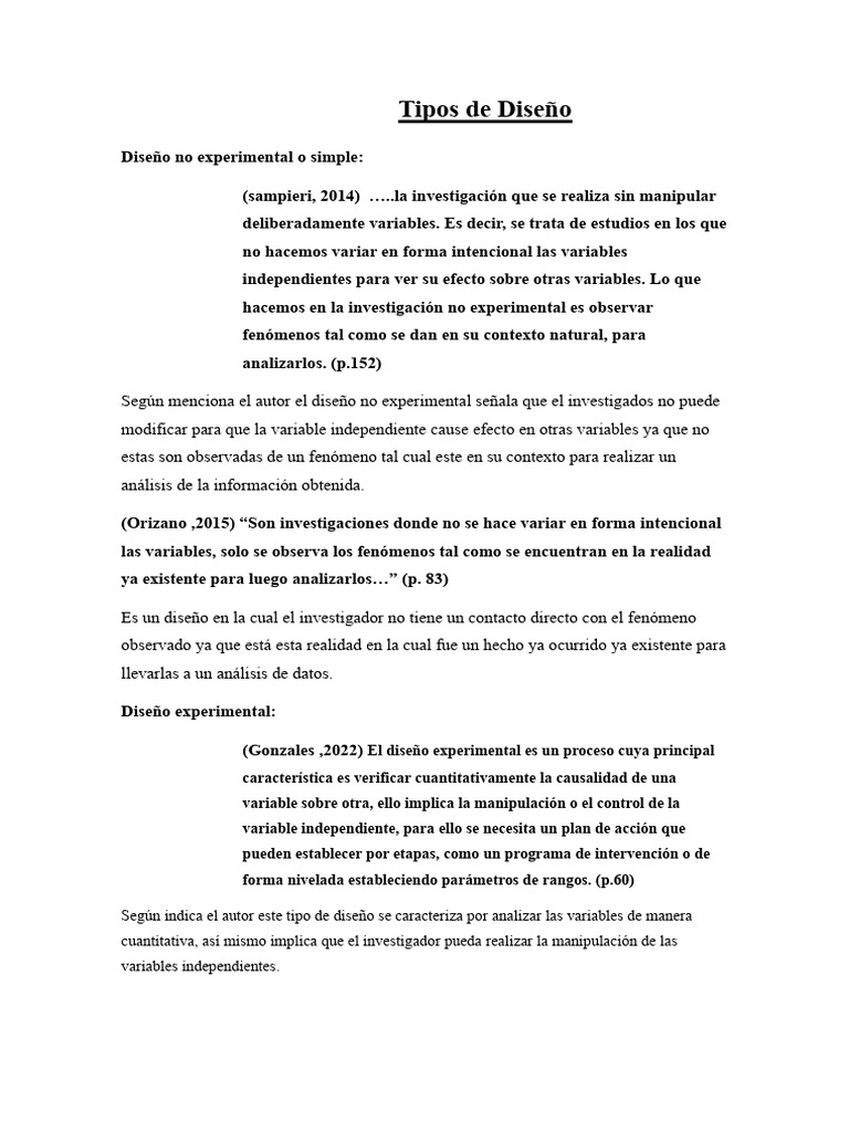 Tipos De Diseño Pdf Experimentar Diseño De Experimentos