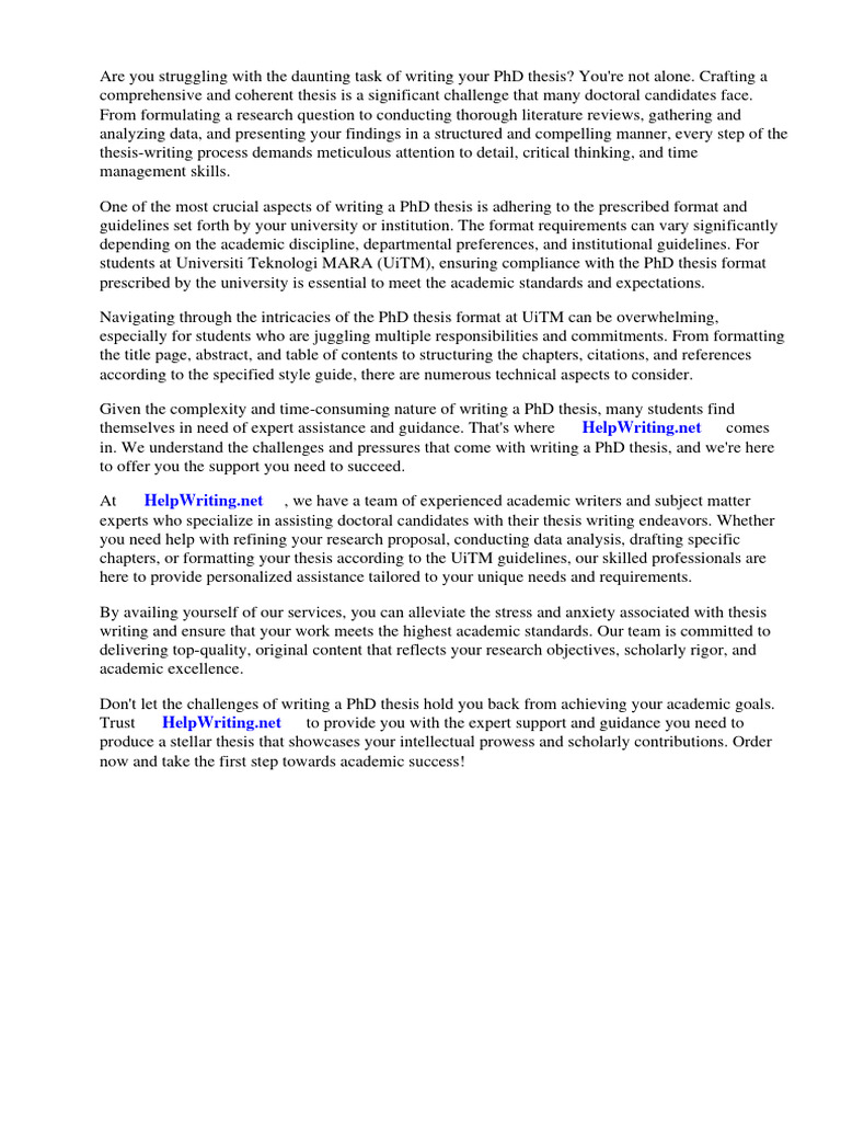 PHD Thesis Format Uitm | PDF | Thesis | Ligand