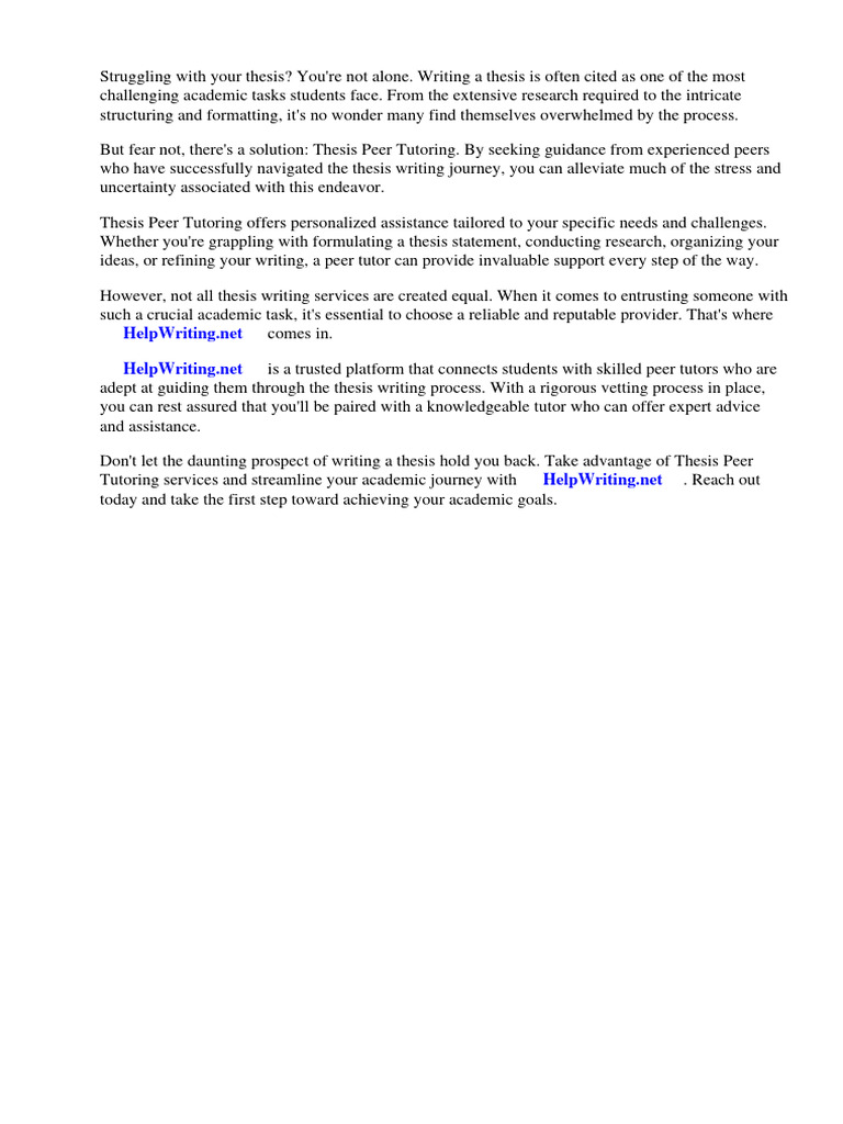 Thesis Peer Tutoring | PDF | Learning | Behavior Modification