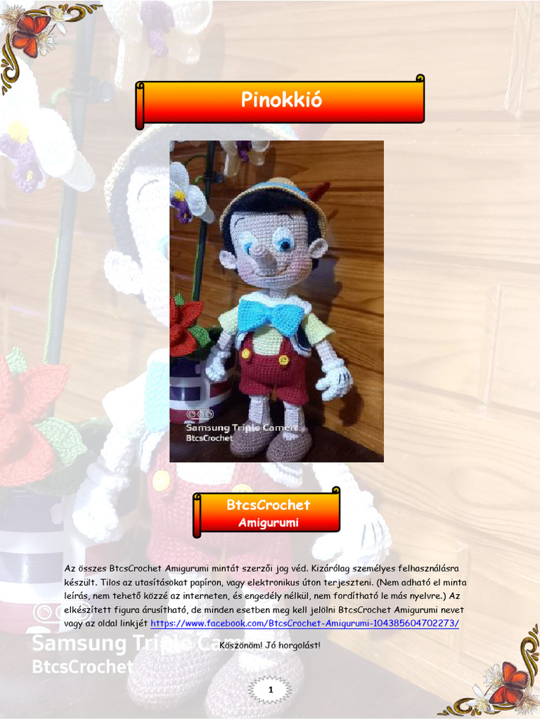 Pinocho, Gepeto y Pepe Grillo by Btcs Crochet | PDF