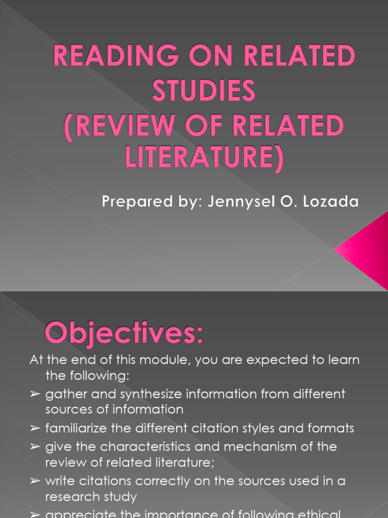PPT in RRL | PDF | Citation | Apa Style